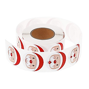 500 Pieces Christmas Stickers Santa Face Stickers Red Buffalo Plaid Label Stickers Santa Claus Decoration for Kids, Christmas Party Holiday Birthday Cards Envelopes Goodie Gift Bag Fillers