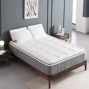 Twin Mattress, DIGLANT 12 Inch Euro Top Hybrid Mattress, Gel Memory Foam with Pocket Spring Mattress in a Box and Balance Support, Medium Feel Mattress, CertiPUR-US Certified