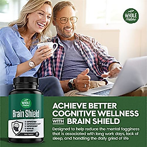 Whole Nature Brain Booster Nootropics - Brain Shield with Ginkgo Biloba, Alpha GPC and Bacopa Monnieri, Vitamin B12, B3 - Support Focus, Memory & Clarity, Energy & Stress Relief. (1)