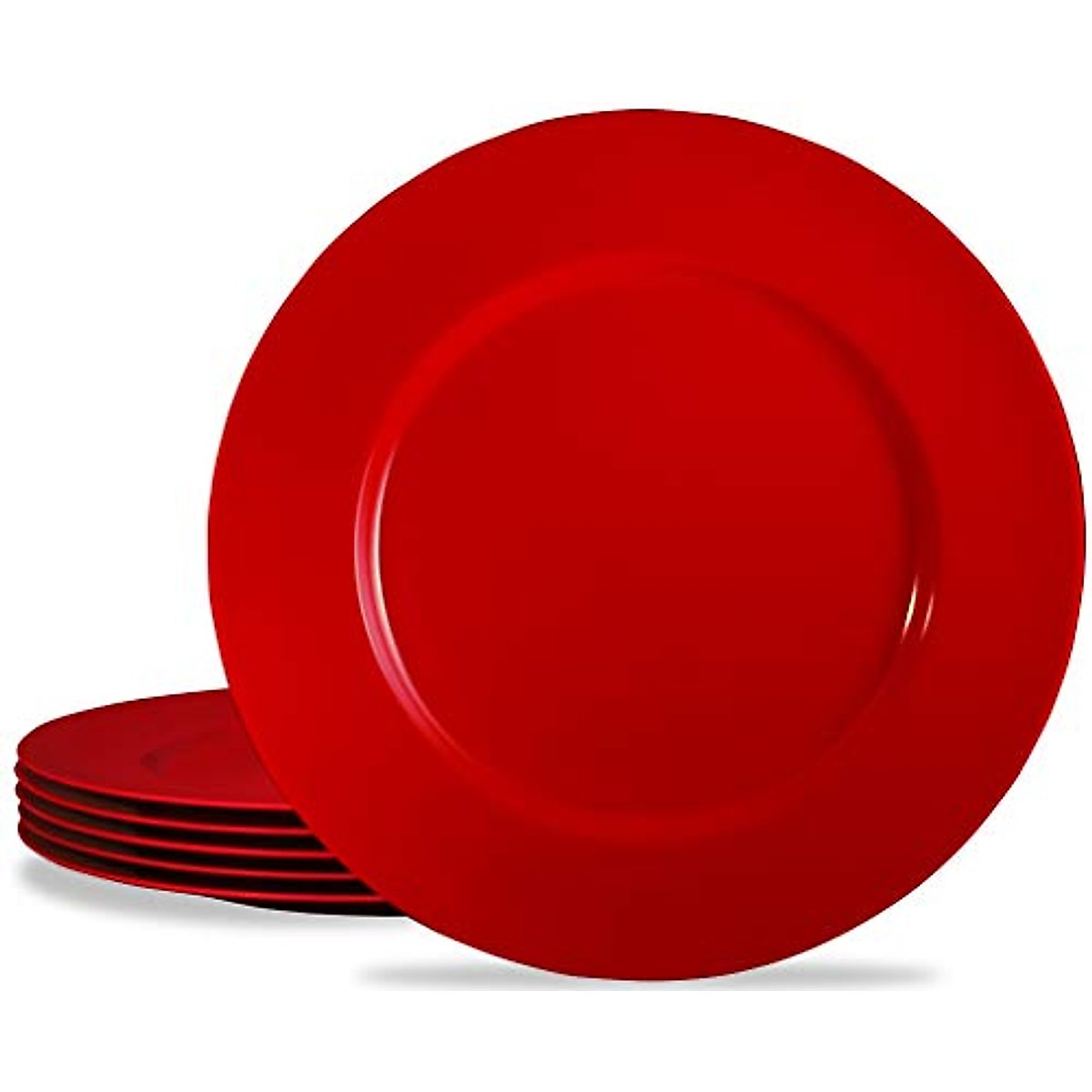 Calypso Basics by Reston Lloyd Melamine Dinner Plate, Set of 6, Red