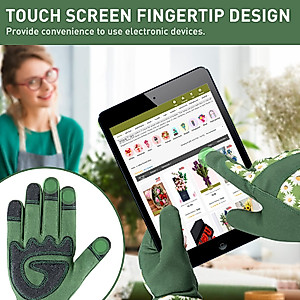 PHIRAH Gardening Gloves for Women Rose Pruning Thorn Proof Breathable Touchscreen Garden Gloves Long Forearm Protection Gauntlet Adjustable Flexible Working Gloves(Green, XL)