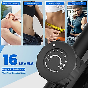 VANSWE Recumbent Exercise Bike for Adults Seniors - For Home Workout with 16 Levels Resistance, 380 lbs Weight Capacity, Bluetooth Connectivity and Pulse Sensor RB661(Red)