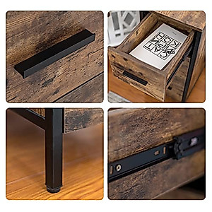 UEV Bathroom Drawer Organizer,Free Standing Single Vanity,Brown Nightstand,Vertical Dresser Storage Tower Vanity for Bedroom/Hallway/Entryway,Self-Assemble,3 Drawers