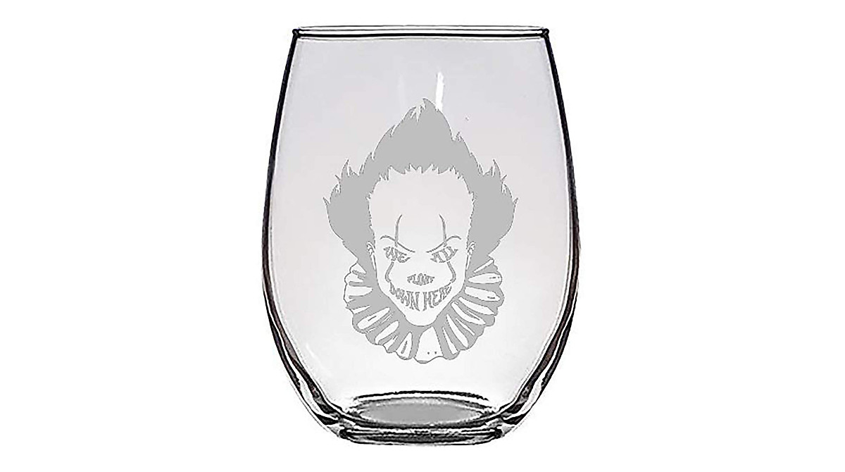 Laser Engraved Clown Wine Glass - Perfect Wedding Gift