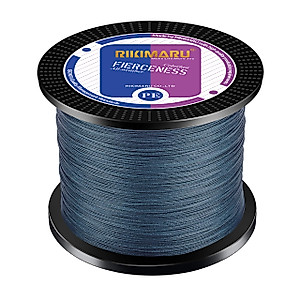 RIKIMARU Braided Fishing Line Abrasion Resistant Superline Zero Stretch&Low Memory Extra Thin Diameter Dark Gray 327Yds,10LB