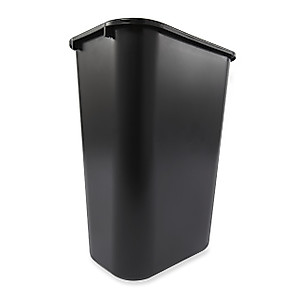 Rubbermaid Commercial Products Resin Wastebasket/Trash Can, 10-Gallon/41-Quart, Black, Plastic, for Bedroom/Bathroom/Office, Fits Under Desk/Sink/Cabinet, Pack of 12