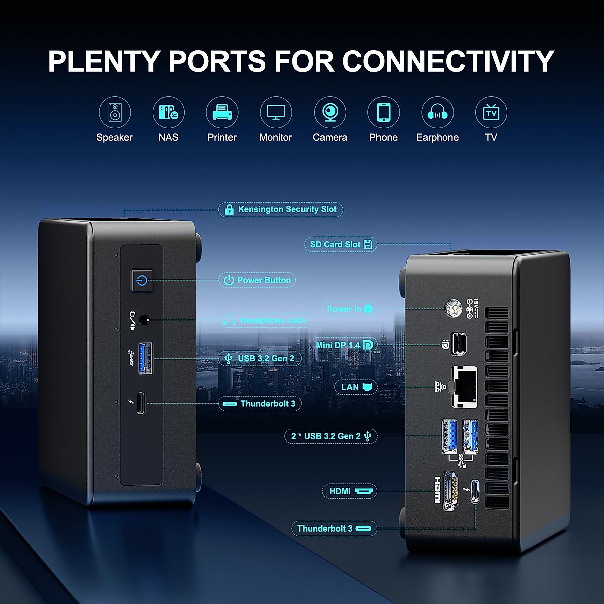 Intel NUC 11 NUC11PAHi5 16GB DDR4 RAM,512GB SSD,Win 11 Pro Mini PC,Core i5-1135G7 CPU 8M Cache, up to 4.20 GHz Mini Desktop Computers, Thunderbolt 3/Support 8K/WiFi 6/4K Quad Display/Bluetooth 5