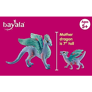 Schleich Bayala Toys and Figurines - Flying Flower Mother and Small Baby Dragon, Action Figure Kid Toys and Dolls, Girls and Boys Ages 5 and Above , 2 Piece Set