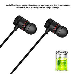 Yoidesu Wireless Headphones, Portable Wireless Bluetooth Headphones Magnetic Earbuds Sports Earphone Built-in Microphone for iPhone Android(Black)