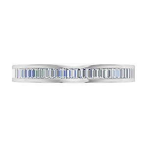 1/2 Carat Channel Set Baguette Shape Diamond Wedding Band Ring in 14K White Gold (Ring Size 11) (I1-I2 Clarity)