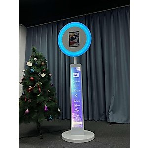 HARZHI Portable Photo Booth Compatible with Any Ipad, for Ipad Photo Booth Shell Stand Stand Software APP Control Ring Light, Music Sync, Flight Case