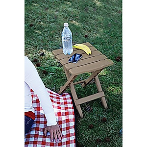 Camco 21045 Small Quick-Folding Adirondack Table, Plastic, Taupe