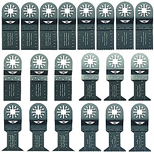 20 x TopsTools UNK20 OMT Mix Blades for Bosch Fein MultiMaster (Non-StarLock) Makita Milwaukee Genesis Chicago Craftsmen Nextec Rockwell Ryobi Hitachi Multi Tool Accessories
