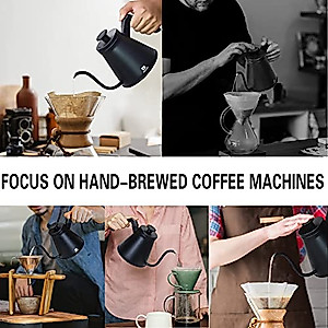 Kanmart Pour Over Coffee Kettle Barista's Choice Works on Stove and Any Heat Source stove top pour over kettle Gooseneck Teapot with Precision Pour Spout(1.2L, 40oz) (black)