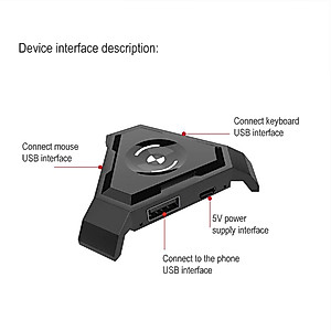 ASHATA Gamepad Keyboard Mouse Converter, Keyboard Mouse Adapter for Game Console with PC Gaming Experience, Improving Better Control,for Android for iOS