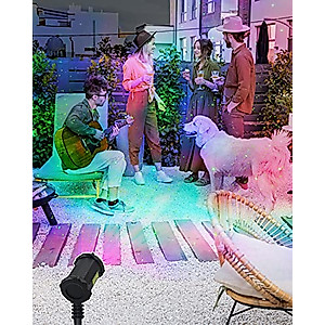 Lunmore Firefly Garden Lights Star Projector Laser Christmas Lights with Colorful LED Background Light