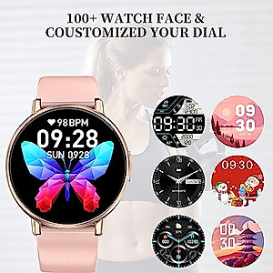 Efolen Smart Watch for Women(Answer/Make Calls) Compatible with iOS/Android, 1.39'' HD Touch Screen Activity Tracker with 100 Sports Modes Step Calories Heart Rate Blood Pressure IP67 Waterproof