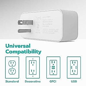 KMC Smart Plug Duo, 2-Outlet Wi-Fi Smart Plug, Multi Plug Adapter, Independently Controlled Smart Outlets, Works with Alexa & Google Assistant, No Hub Required