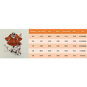 Toddler Baby Girls Outfit Ruffle Long Sleeve Dress Shirt Tops+Flared Pants+Scarf 3Pcs Fall Winter Clothes (Cow print-Brown, 12-18 Months)