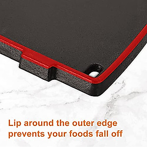 Utheer 6558 Cast Iron Griddle, 6558 Grill Parts Cooking Griddle for Weber Q100 Q120 Q140 Q1000 Q1200 Q1400 Series Gas Grills, 12.6 x 8.6 inch