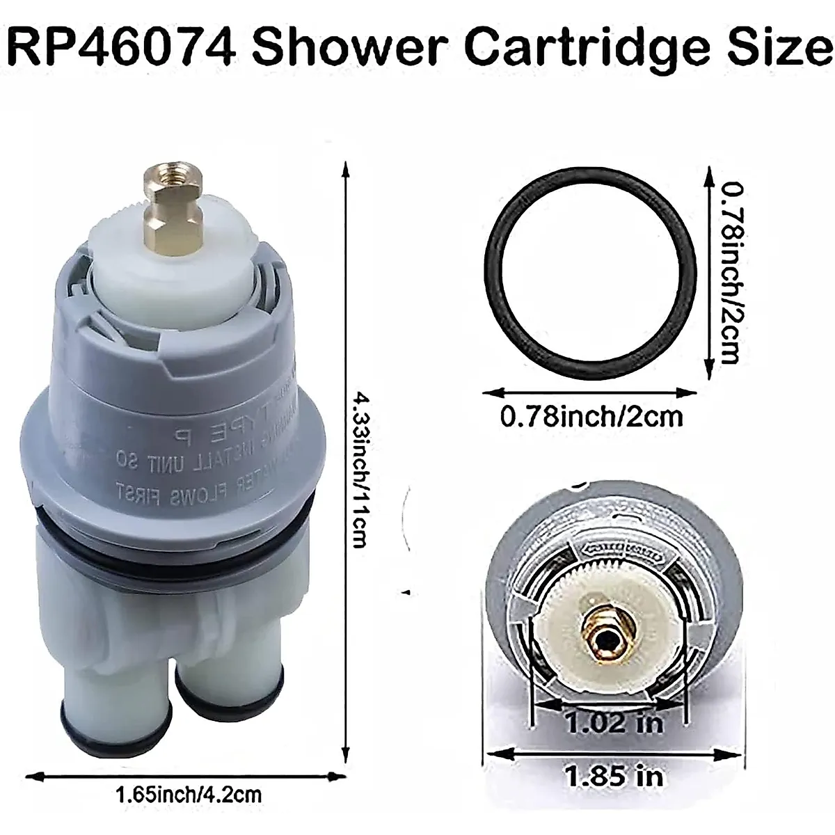 XUSHCL Delta RP46074 Shower Valve Cartridge For Tub/Shower Valves 13/14 Series, Delta Shower Valve Replacement-Single Function Temperature Control Valve Cartridge
