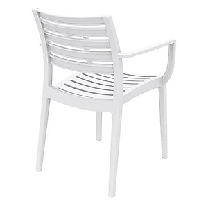 Compamia Artemis Outdoor Patio Dining Arm Chair in White (Set of 2)