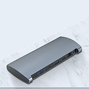 XUNMAIFHB Portable Docking Station, Typec Docking Station hdmi line Expansion USB Adapter USB3.0, HDMI, USB3.0 Type-C, TF&SD, VGA, DP, RJ45, 3.5mm Audio Microphone Fast Transmission