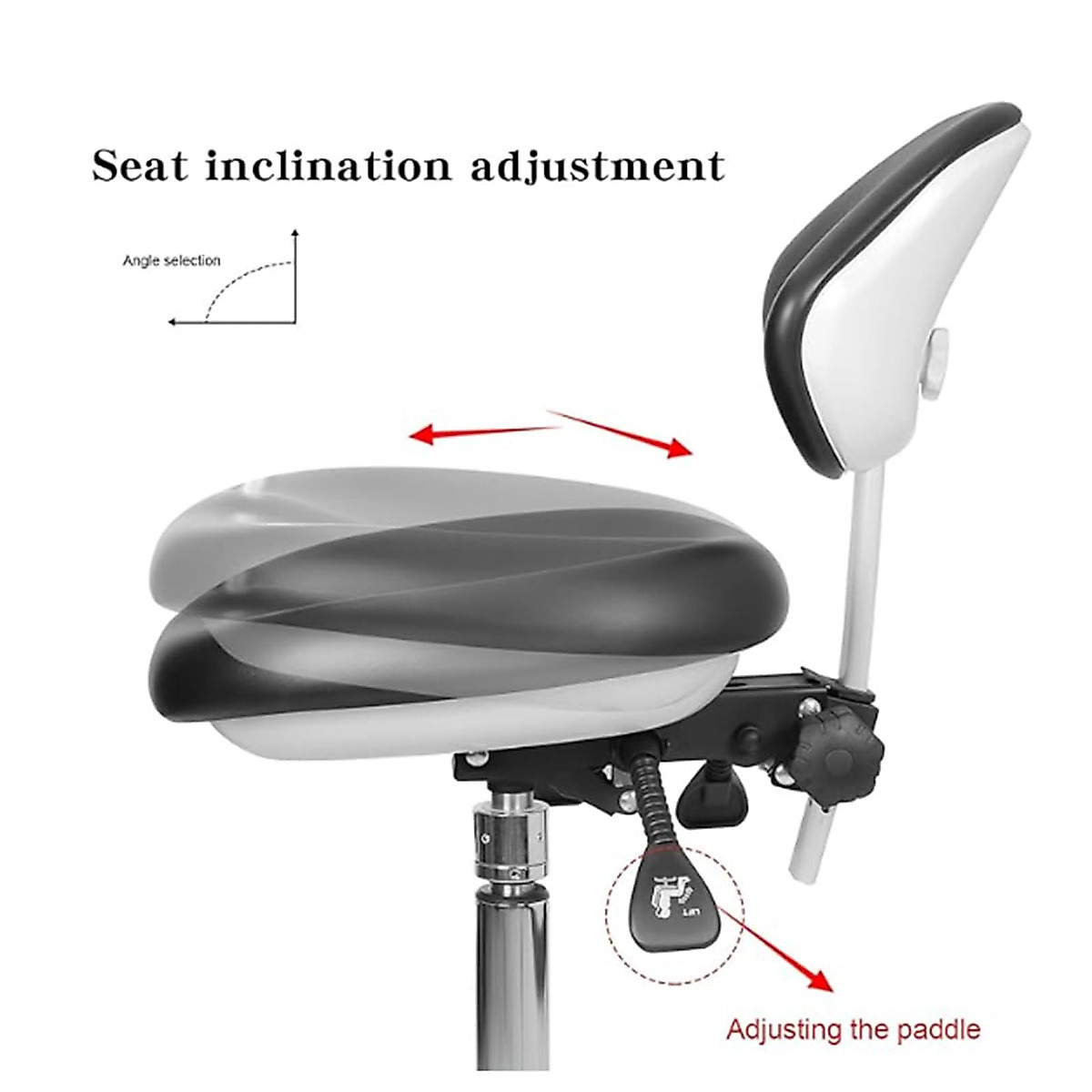 SFKLYU Dental Medical Chair, Dental Assistant Chairs with 360 Degree Rotation Armrest PU Leather Height Adjustable Doctor Chair for Clinics, Dental, Offices, Labs,Black,57~75CM