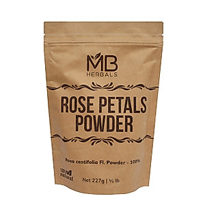 MB Herbals Rose Powder 100g (3.5oz) | For Face Packs & Facial Mask Formulations | 100% Pure & Natural | No Chemical Preservative | No Artificial Color | Rose Petals Powder