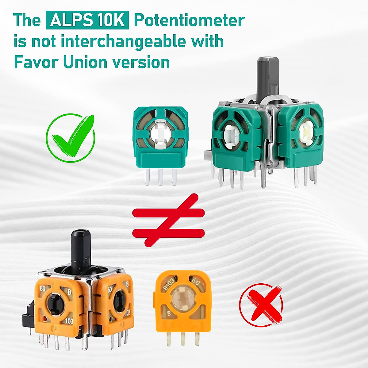 EEEKit 20pcs Replacement Trimmer Potentiometer Sensor for PS4 Controllers, 10k Ohm Trim-Pot Gasket Repair Parts for Xbox One PS3 PS4 Switch Pro Thumb Stick Analog Joystick