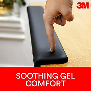 3M Gel Wrist Rest for Standing Desks, Accommodate Different Working Positions, Black (WR200B) 30.13 x 1 x 3.25 inches