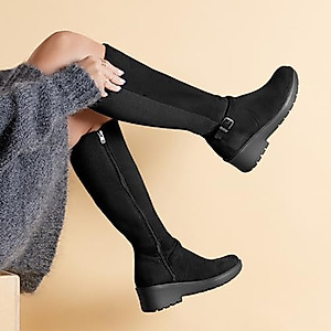 BZees Women's Bristol Washable Comfort Knee High Boot Black 8.5 W