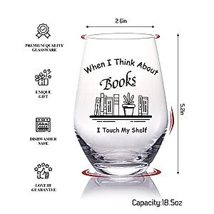 comfit Gifts for Book Lovers - Funny Book Club Stemless Wine Glass Gifts for Reader Lovers, Librarian,Teacher, Nerd Gift Idea,Inspirational Birthday Gifts for Book Lover Friend