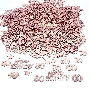 TFYU Happy Birthday Party Table Confetti - Twinkle Stars Foil Metallic Sequins Confetti and Special Events Table Scatters Decorations Confetti Decorations about 700pcs（Rose gold） (13 years old)