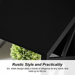 MNEETRUNG Small Bookcase,3 Tier Industrial Bookshelf with Metal Frame and Backboard,Low Black Book Shelf,Small Book case for Small Spaces,Living Room,Bedroom and Home Office