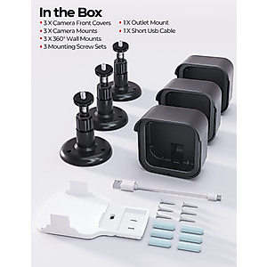 Blink XT XT2 Camera Wall Mount Bracket ,Weather Proof 360 Degree Protective Adjustable Indoor/Outdoor Mount and Cover for Blink XT XT2 Home Security Camera Anti-Sun Glare UV Protection Black(3 Pack)