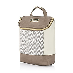 Itzy Ritzy Insulated Bottle Bag – Keeps Bottles Warm or Cool - Holds 3 Bottles & Features Interior Pocket for Ice Pack (Not Included), Vanilla Latte