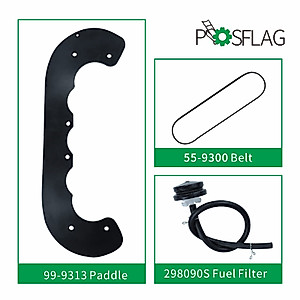 POSFLAG 99-9313 Snow Blower Paddles with 55-9300 Drive Belt Replaces 125-1128 55-9250 55-9251 88-0771 for Toro CCR2000, CCR2400, CCR2400R, CCR2400E, CCR2500, CCR2500R, CCR3000R, CCR3000E Snowthrowers