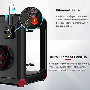 Voxelab Aries 3D Pinter, Dual Z-axis Rails & Fully Assembled Semi-auto Leveling FDM Printer with Filament Sensor, Carborundum Glass Platform, Printing Size 200 x200 x 200 mm