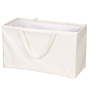 Household Essentials 2213 Krush Canvas Utility Tote | Reusable Grocery Shopping Laundry Carry Bag | Beige, White, Natural