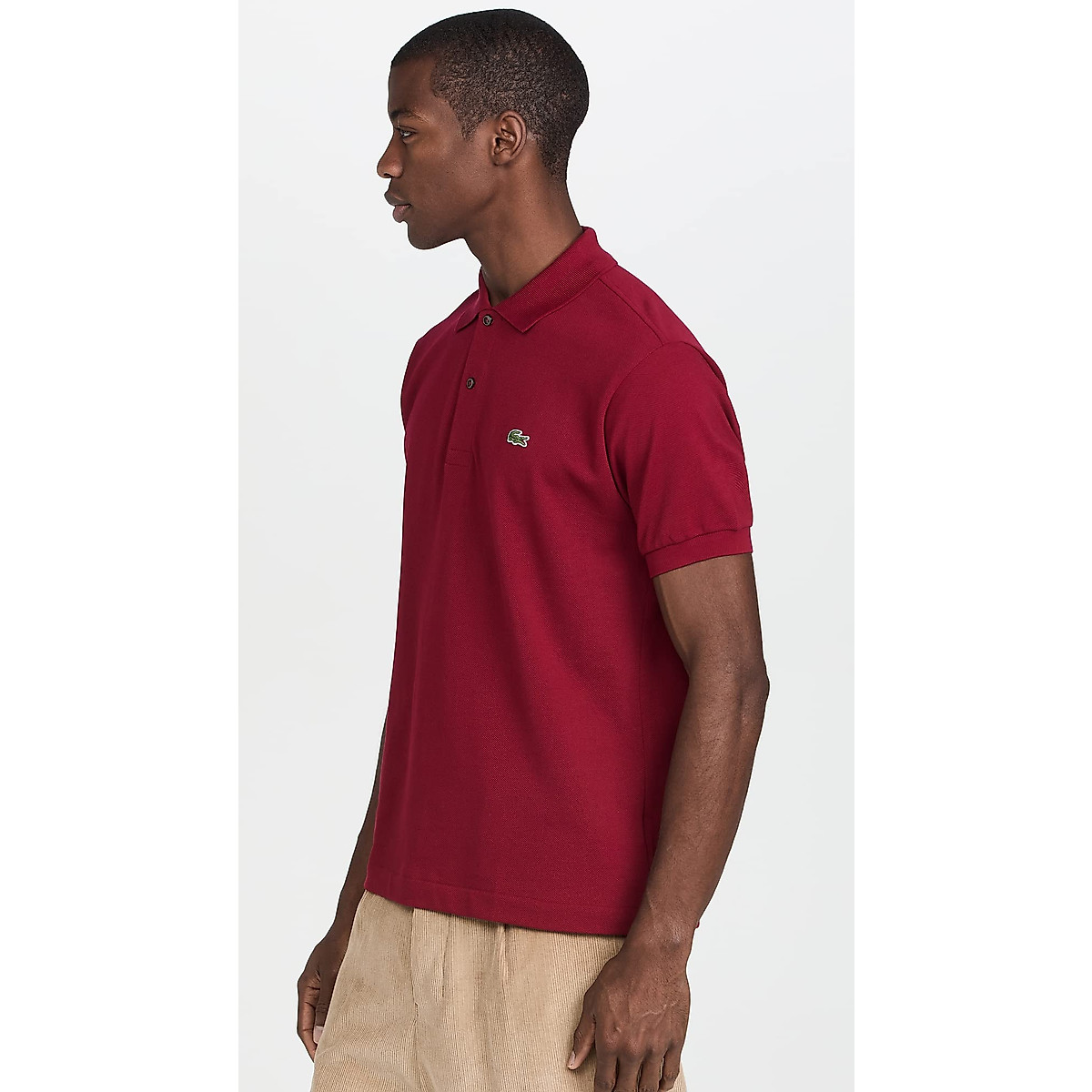 Lacoste Mens Short Sleeve Classic Chine L.12.12 Polo Shirt, Bordeaux Red, 4X-Large