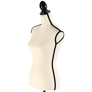 Female Dress Form Mannequin Torso Adjustable Height Mannequin Body with Tripod Stand for Clothing Dress Jewelry Display, Beige