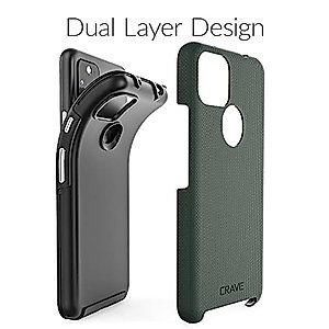 Crave Dual Guard for Pixel 5a Case, Shockproof Protection Dual Layer Case for Google Pixel 5a 5G - Forest Green