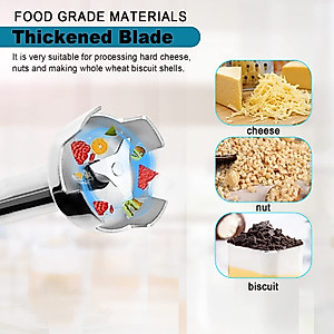 Li Bai 12 in Heavy Duty Big Stix Immersion Blender Handheld Kitchen, Hand Blenders for Kitchen, Commercial Mixer Electric, 500W Removable Shaft 2500rpm to 14000rpm, Emulsifier Blender Handheld