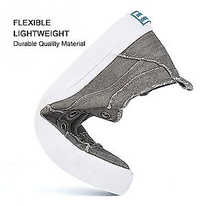 JENN ARDOR Women's Fashion Slip On Canvas Sneakers - Lightweight, Elastic, Comfortable Low Top Casual Tennis Walking Shoes for Women Grey no Laces 8.5