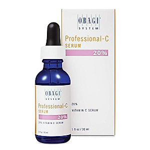 Obagi Professional C Serum 20%, Vitamin C Facial Serum with Concentrated 20% L Ascorbic Acid for Normal to Oily Skin, 1.0 Fl Oz Pack of 1 Product Name