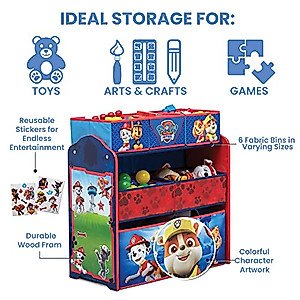 Delta Children Chair Desk with Storage Bin + Design and Store 6 Bin Toy Storage Organizer, Nick Jr. PAW Patrol (Bundle)