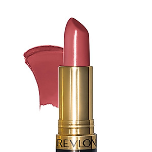 REVLON Lipstick, Super Lustrous Lipstick, Creamy Formula For Soft, Fuller-Looking Lips, Moisturized Feel in Berries, Teak Rose (445) 0.15 oz