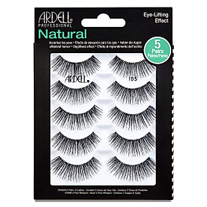 Ardell False Eyelashes Natural 105 Black, 5 pairs pack