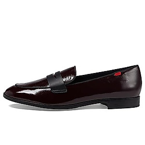 Marc Joseph New York Bryant Park Loafers for Women – Leather Sole Insert – Flexible Rubber Sole – Penny Strap Wine Svelte Patent 9.5 M